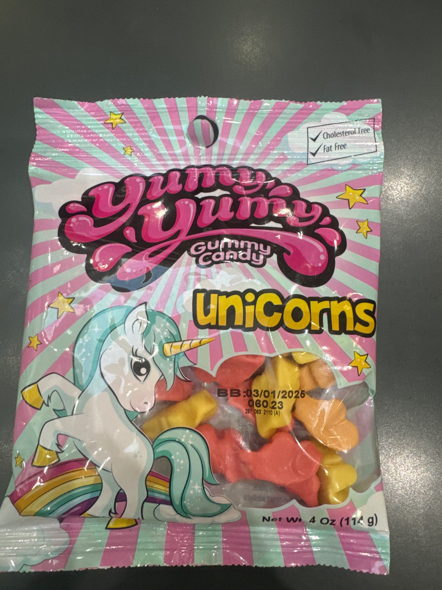 Yummy yumy gummy candy unicorns 114g – Buddys Convenience Store